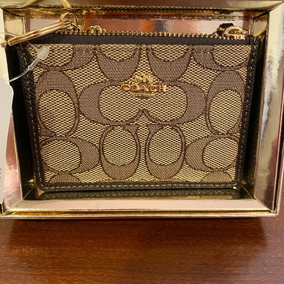 Coach | Bags | Coach Mini Id Wallet Khakibrown Color | Poshmark